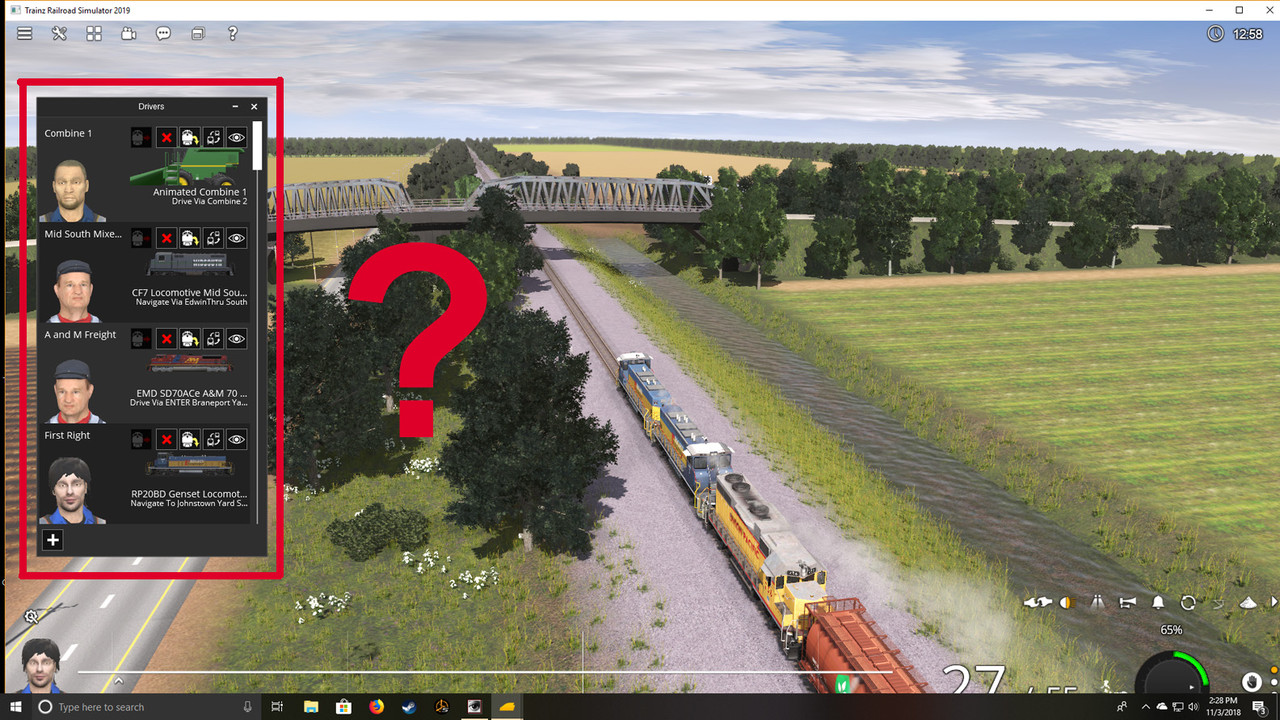 Menu to direct A.I. trains has changed | Trainz