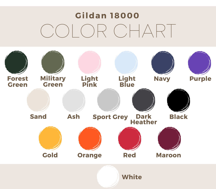 Gildan18000 Color Chart — Postimages