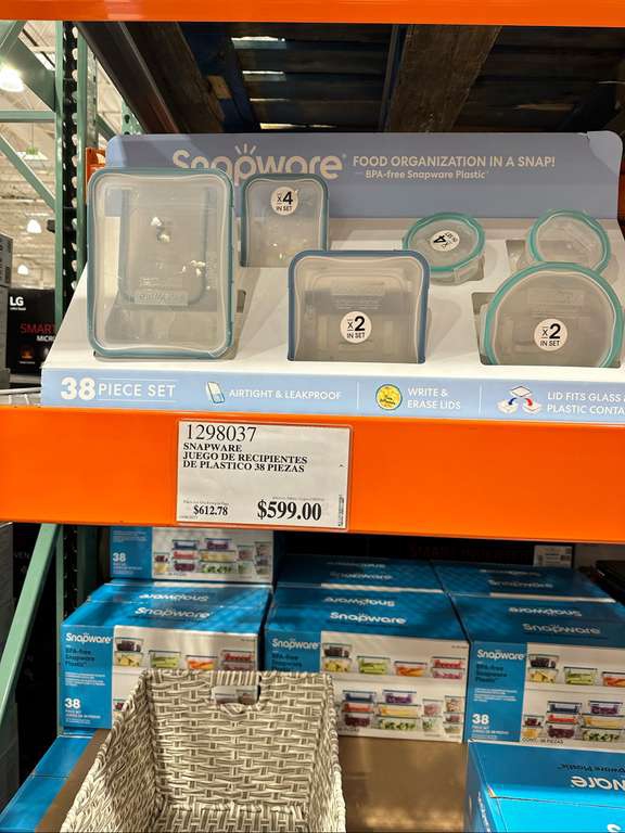Costco: snapware recipientes de plástico con tapa 38 piezas | Arboledas