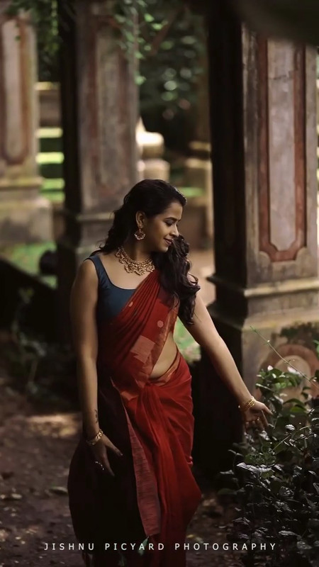 Sadhika Venugopal Sexy Navel in Red Saree mp4 snapshot 00 15 582 ...
