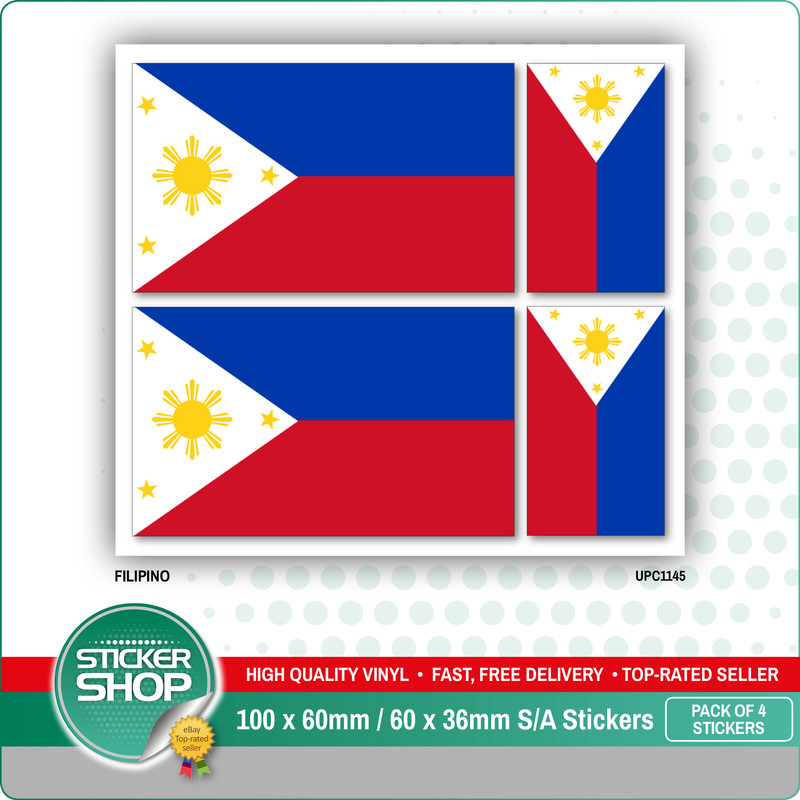 4 x Filipino / Philippines Flag Vinyl Car Van iPad Laptop Sticker | eBay