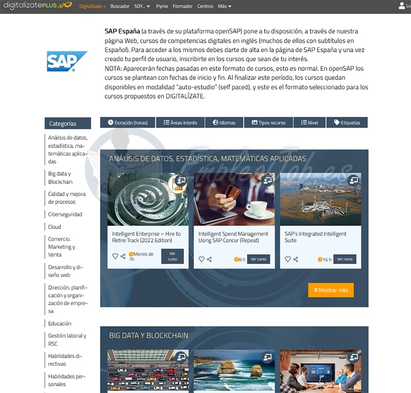 El SEPE y SAP ofrecen 180 cursos gratis de formación para el empleo