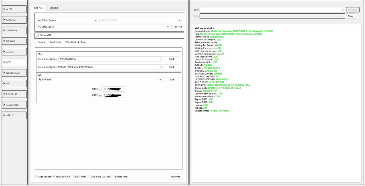 Infinix Note 40 Pro X6850 IMEI Repair by EFT Dongle - GSM-Forum