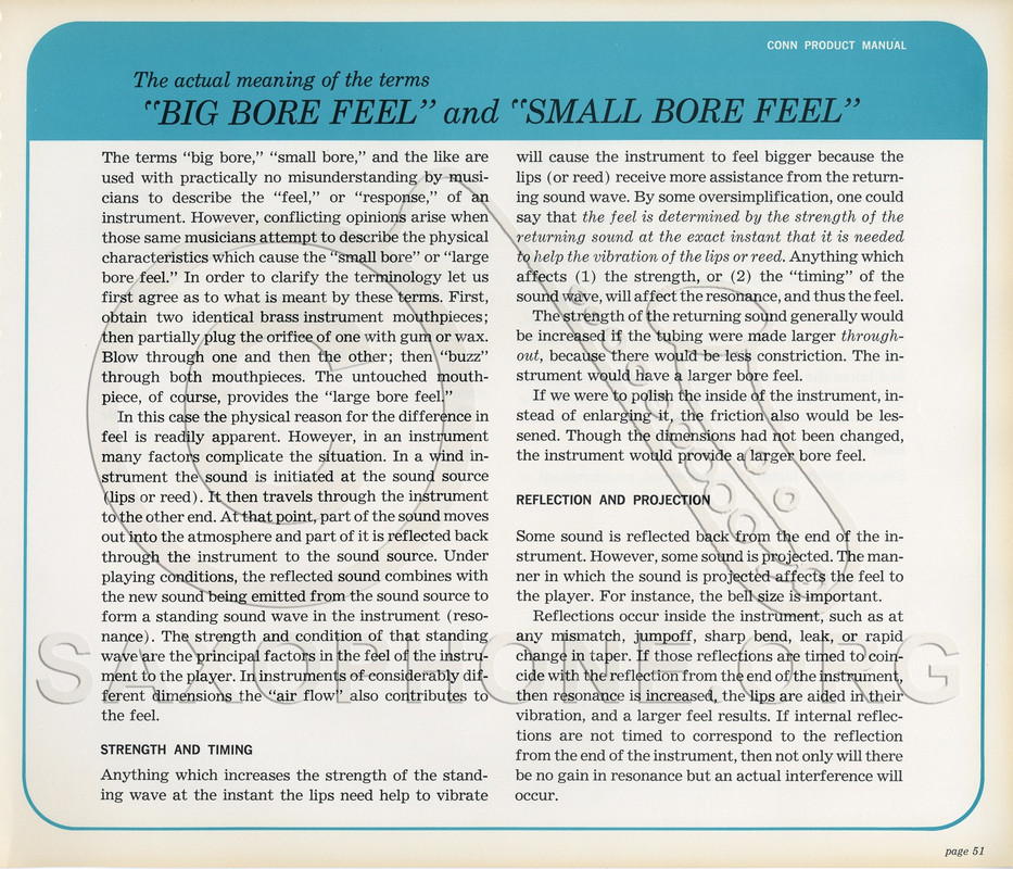 Conn 1960 article Big bore vs small bore feel pg 1 of 2 22591 1532 1314 ...