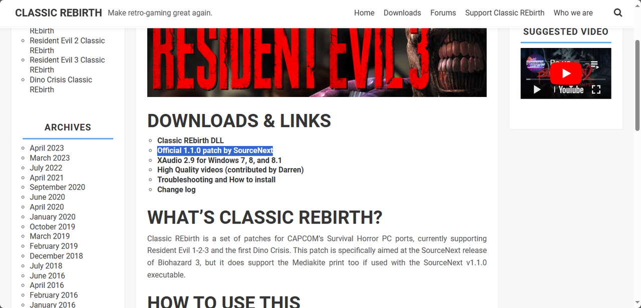 Installation guide for “resident evil 3 classic rebirth” | PSX-Place