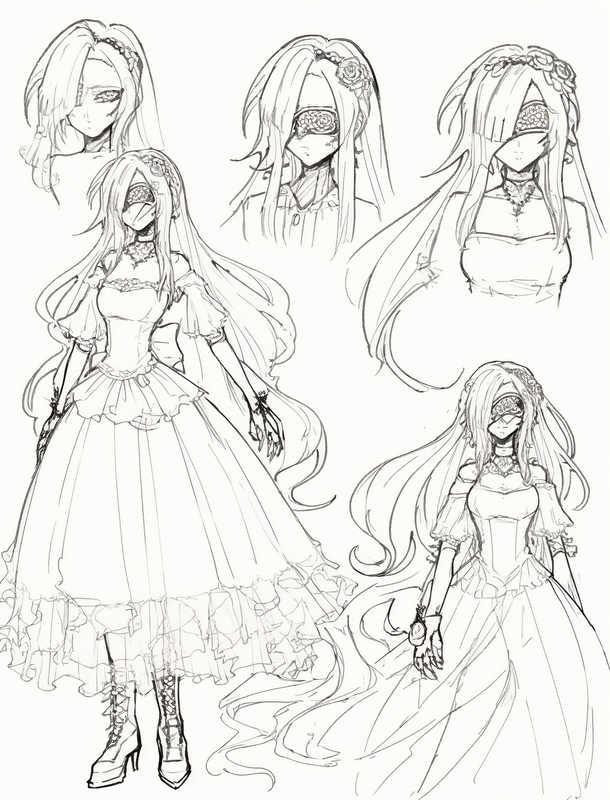 monochrome sketch design Sheet Character design long bloack c24afeca 29d8 431a 8ff9 267e03d60e21 ...