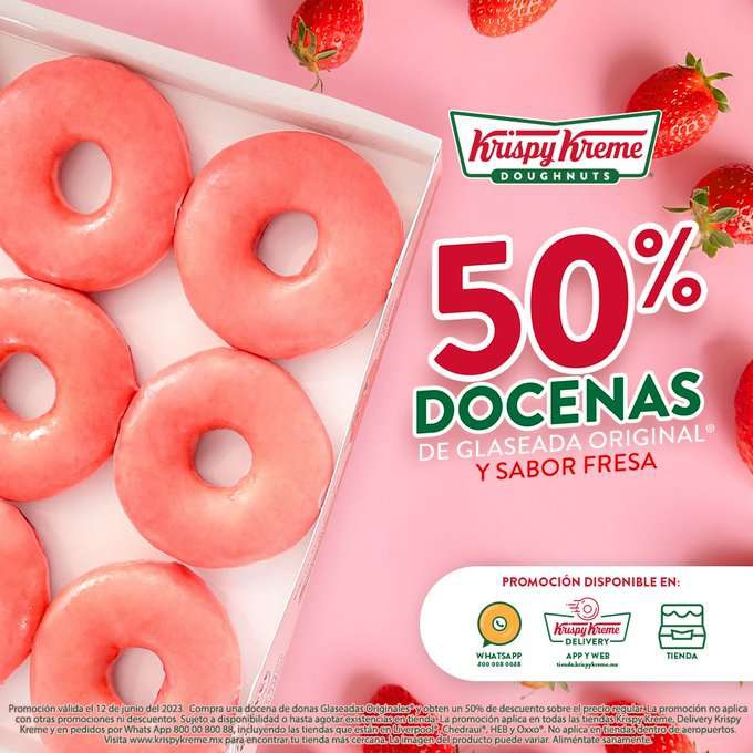 Krispy Kreme: Docena Glaseada Original 50% (12 de cada mes)