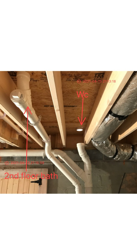 New Stack and Plumbing First floor double bath Horizontal tie in and ...