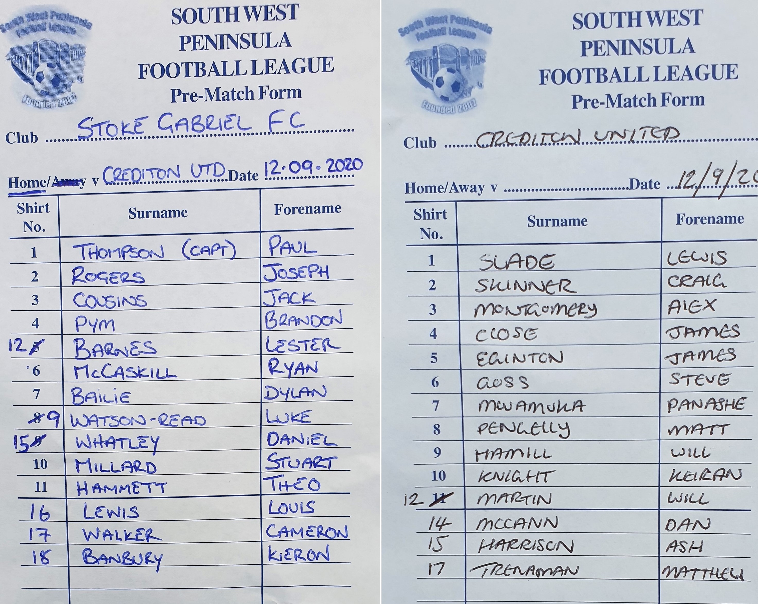 team sheet — Postimages