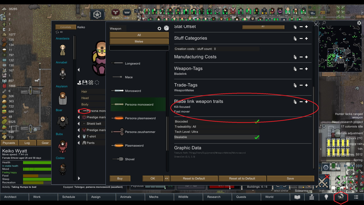 Is there a way to alter the traits of a persona weapon? : r/RimWorld