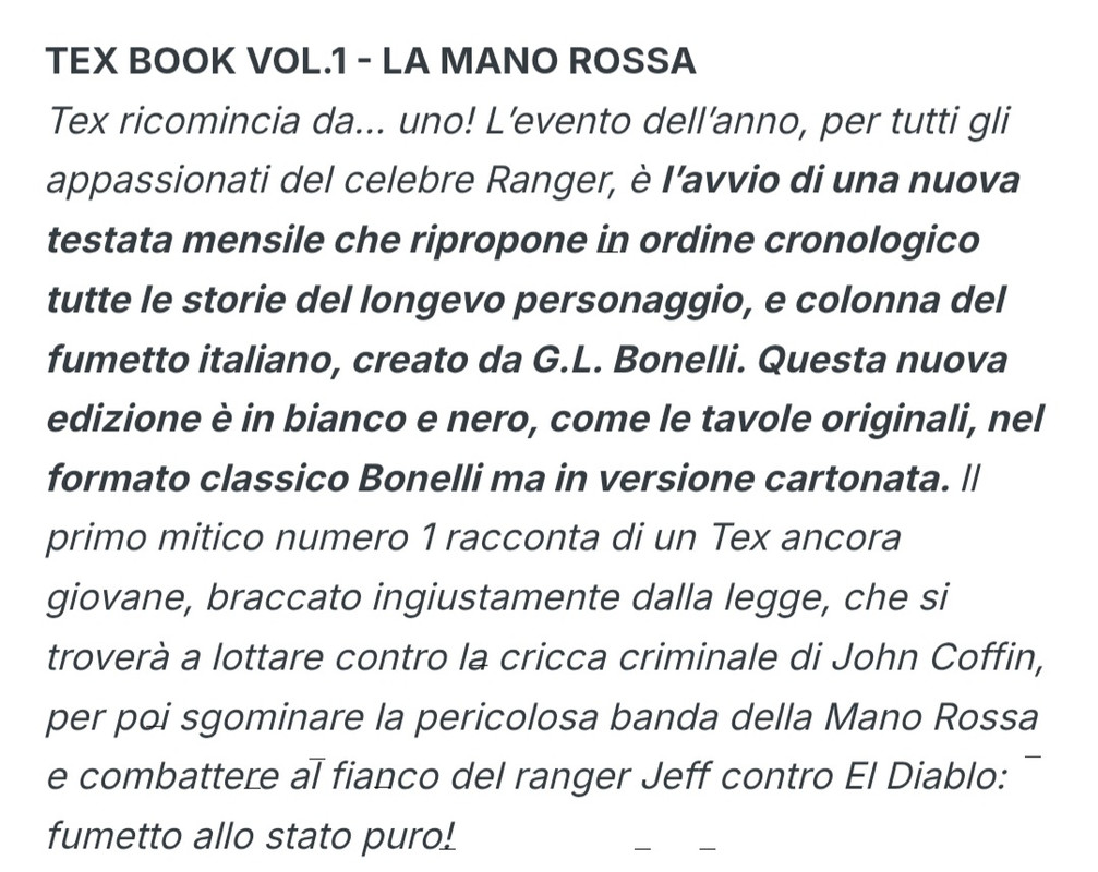 Tex book. Si riparte da La mano rossa