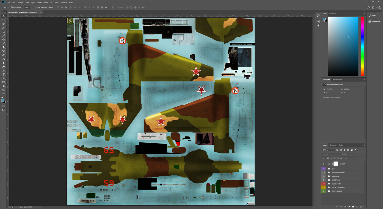 SU-25 (Frogfoot) Template