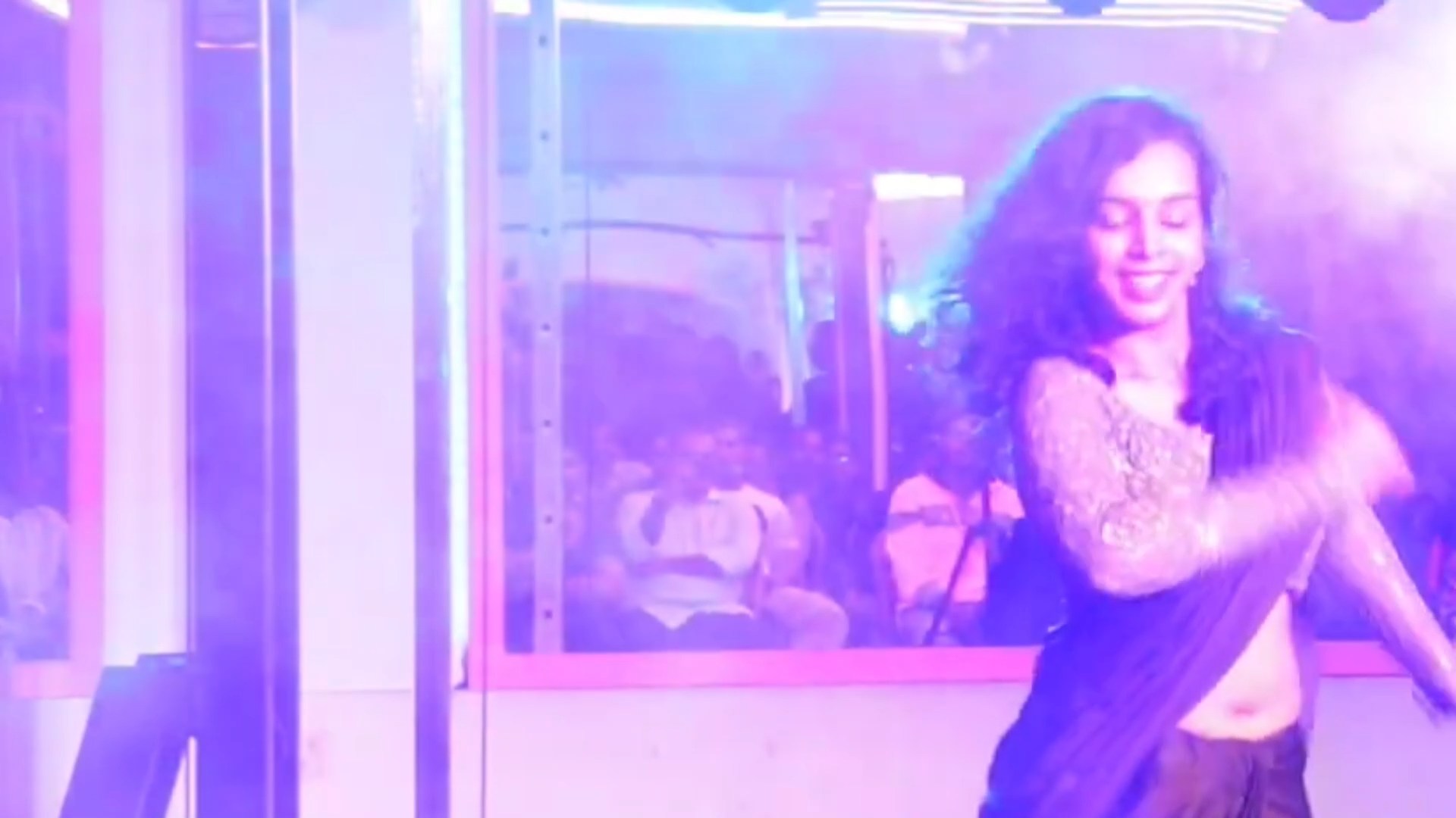 Cute Malayali Girl Open Deep Sexy Navel show in maroon saree while dancing (2) mp4 snapshot 00 ...