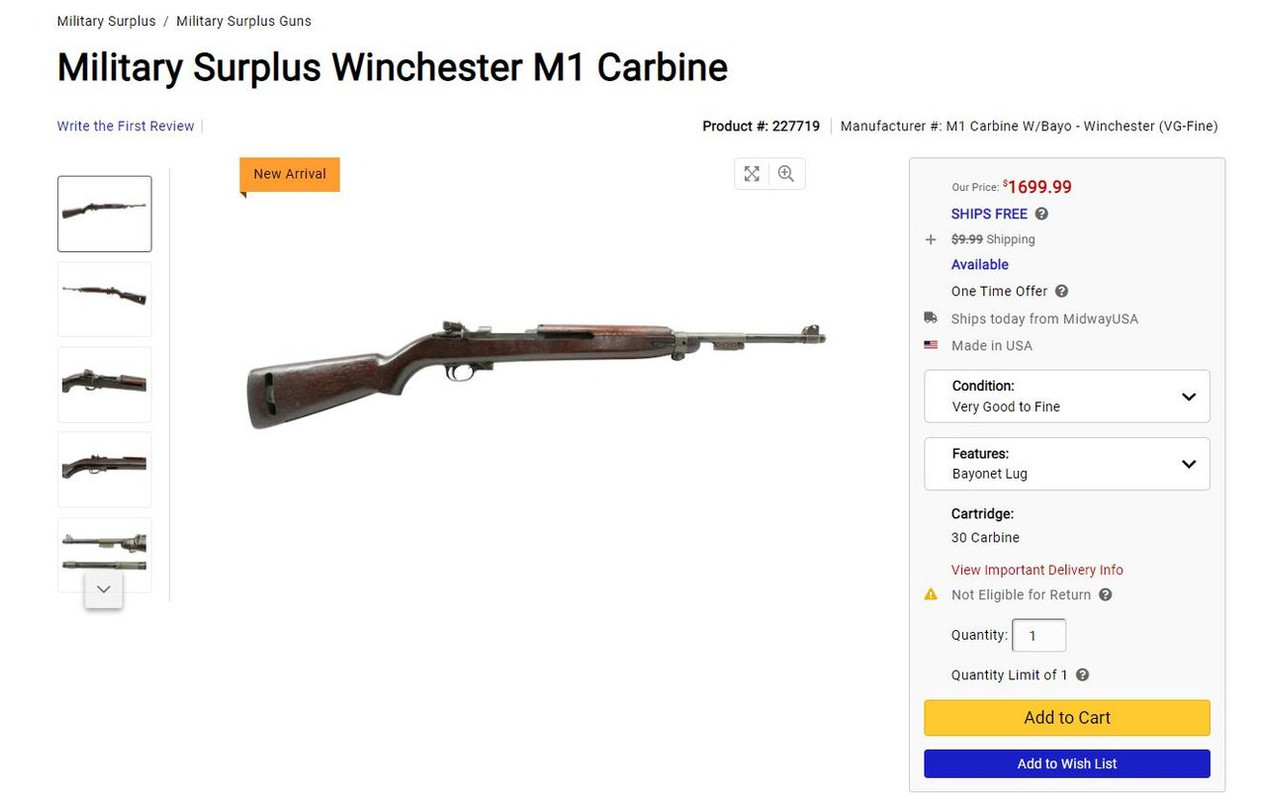 Current M1 Carbine Market > General Discussion > AR15.COM