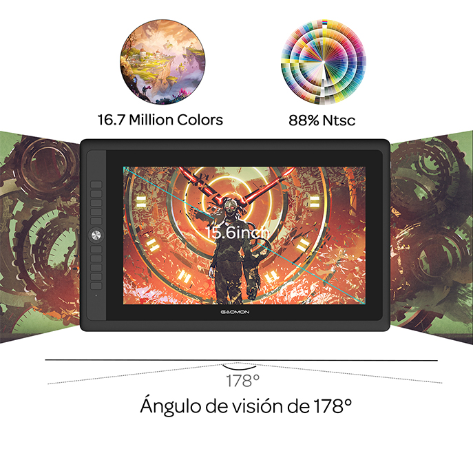 GAOMON Pantalla gráfica digitalizadora GAOMON PD156PRO 156-Negro ...