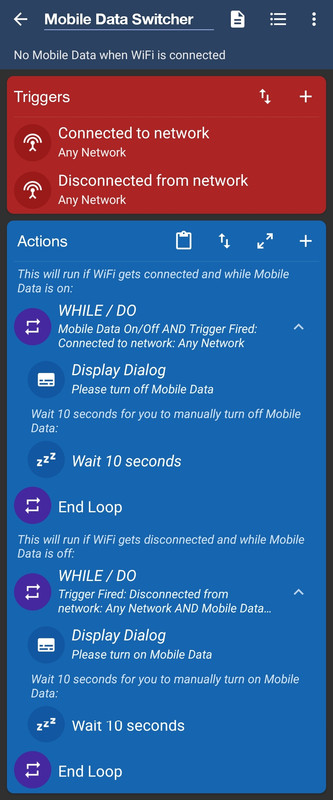 Is there a simple way to have Mobile Data turn off and on? : r/macrodroid