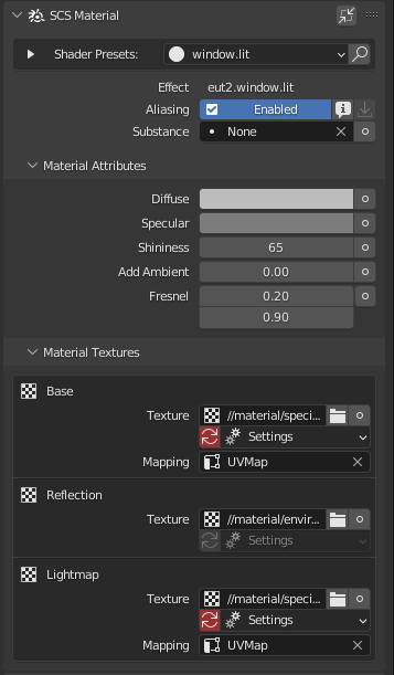Window material atributes - SCS Software