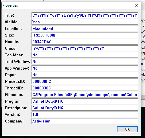 [Help] How To Find WindowsClass , Window Title
