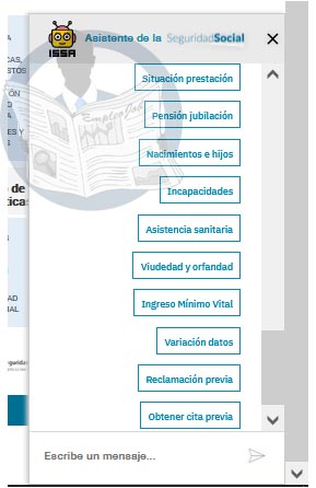 ISSA, el asistente virtual de la Seguridad Social