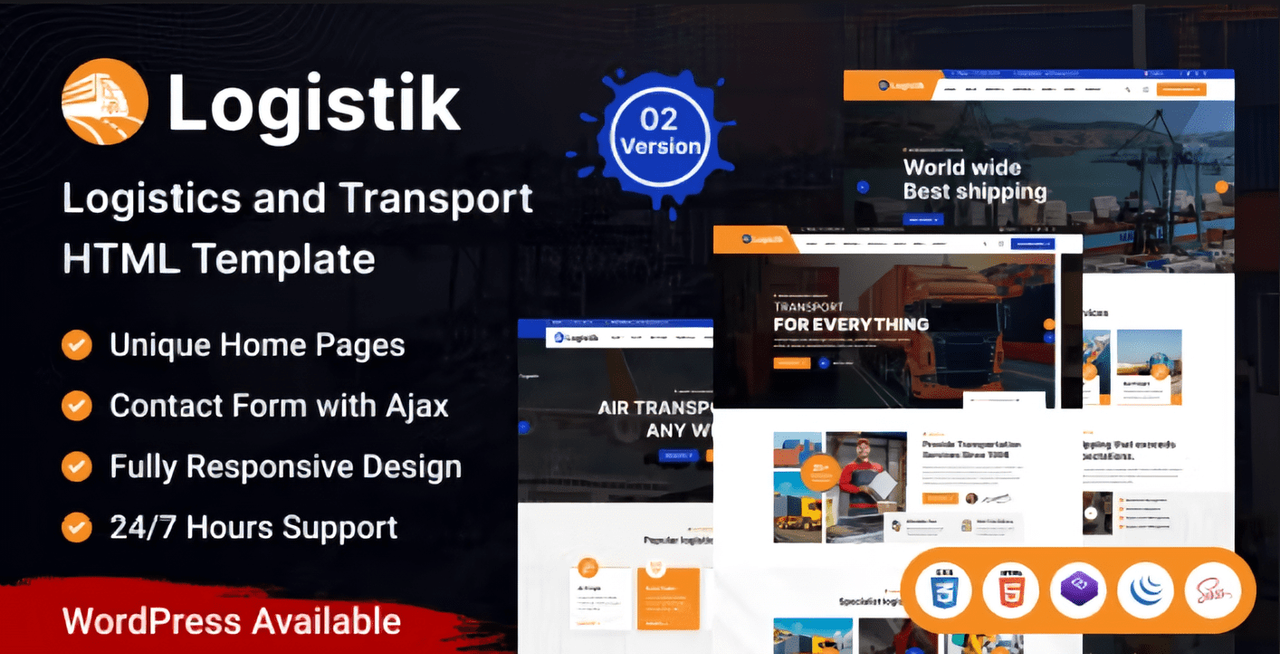 Logistik - Transport & Logistics HTML Template – Bliter GPL