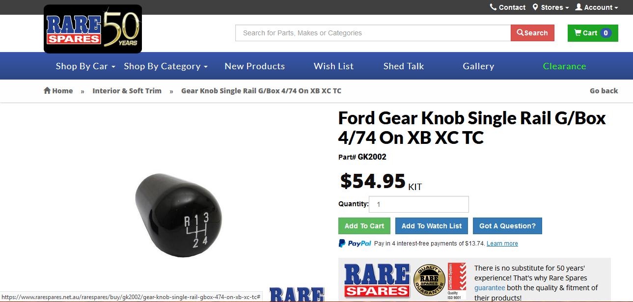 Rare spares XB gear knob — Postimages