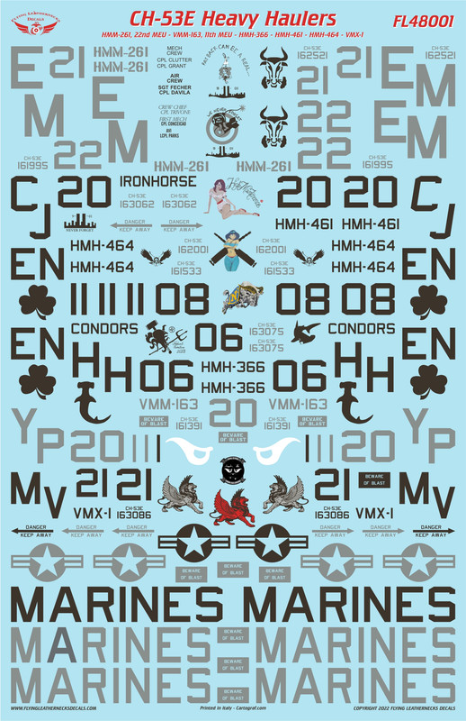 Flying Leathernecks Decals FL48001 CH-53E Heavy Haulers Revisited ...