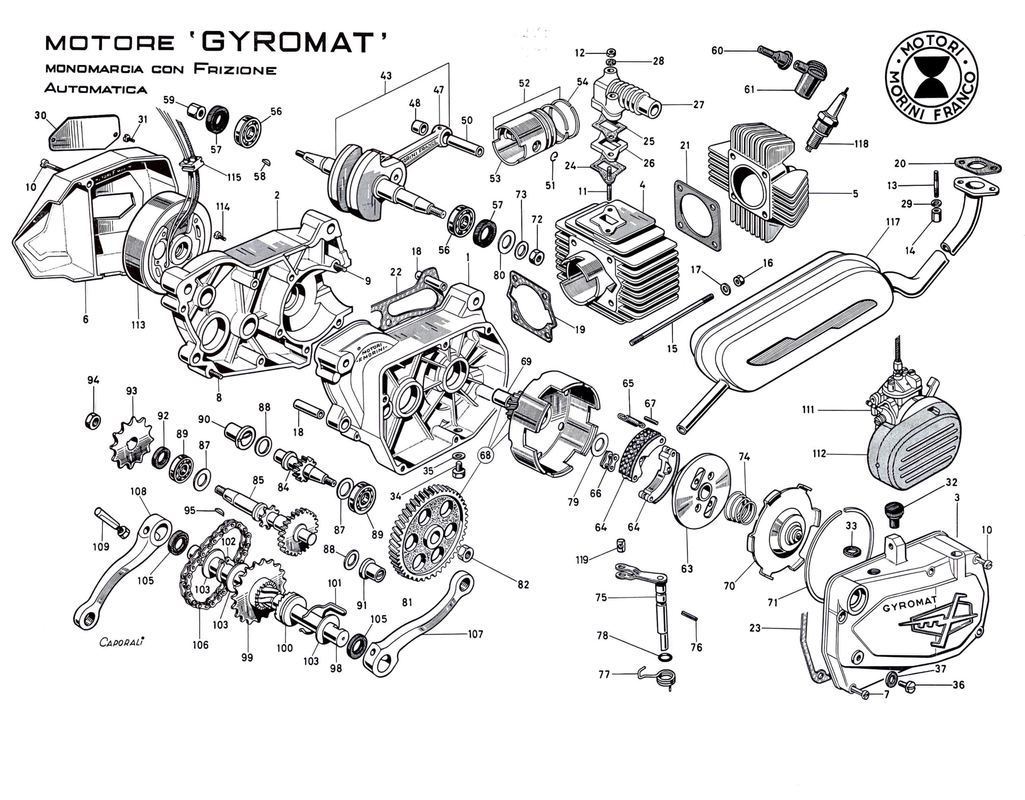 Esploso e parti ricambio Franco Morini M0.1 GYROMAT