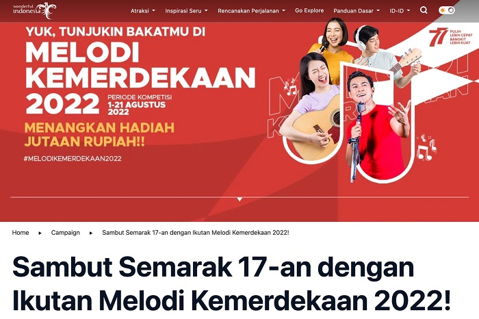 Meriahkan Hut Ke 77 Ri Kemenparekraf Gelar Lomba Nyanyi Berhadiah