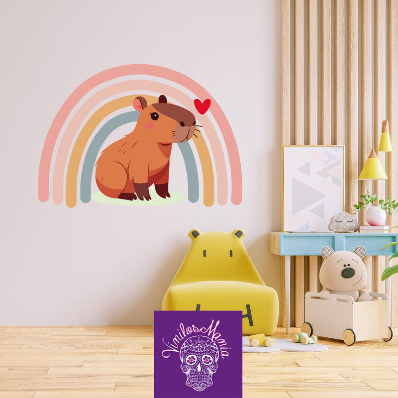 Capybara con arcoíris | VinilosMania