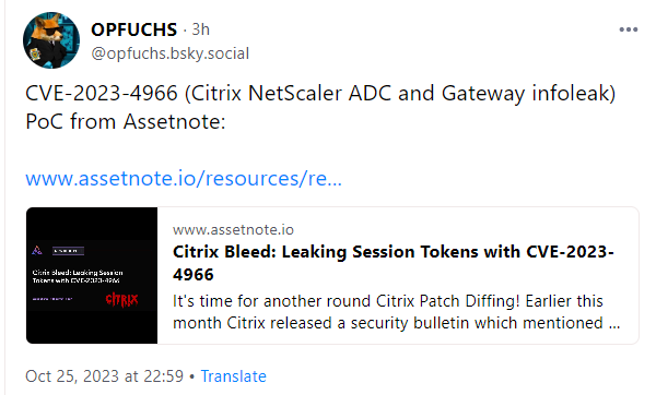 Citrix Bleed Vulnerability Cve 2023 4966 Leaks Session Tokens In