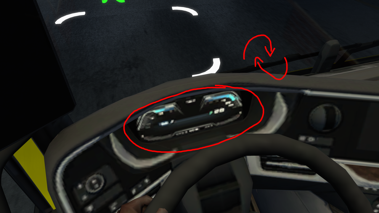 DAF XD instrument cluster upside down from outside [230580] - SCS Software