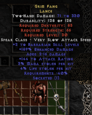 P-skull Grimfang Lance - Topic - d2jsp