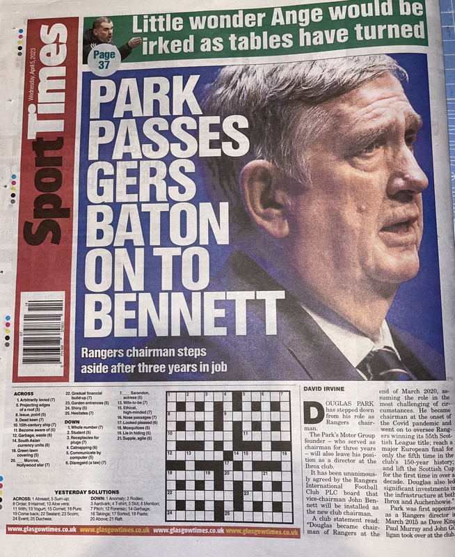 Article - Wednesday's Back Pages - 20 images | FollowFollow.com