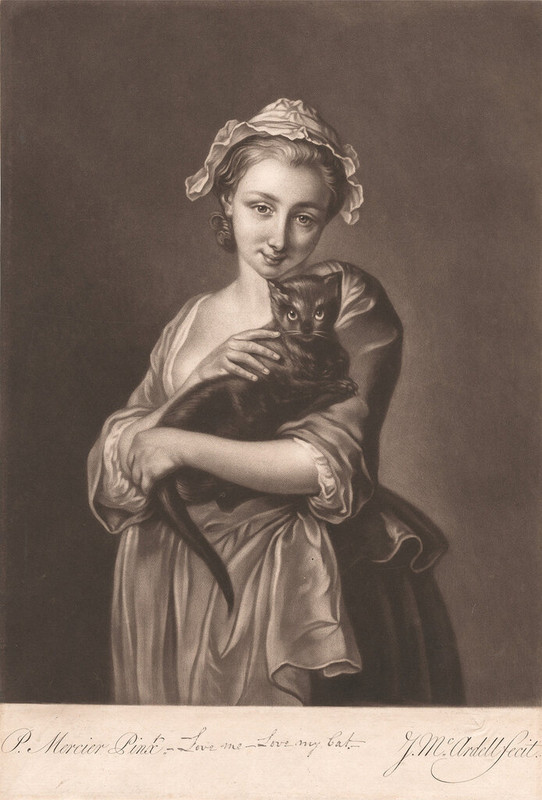 Print made by James Mc Ardell, ca 1729 1765, ‘ Love Me, Love My Cat’, ca 1756, Mezzotint, Yale ...