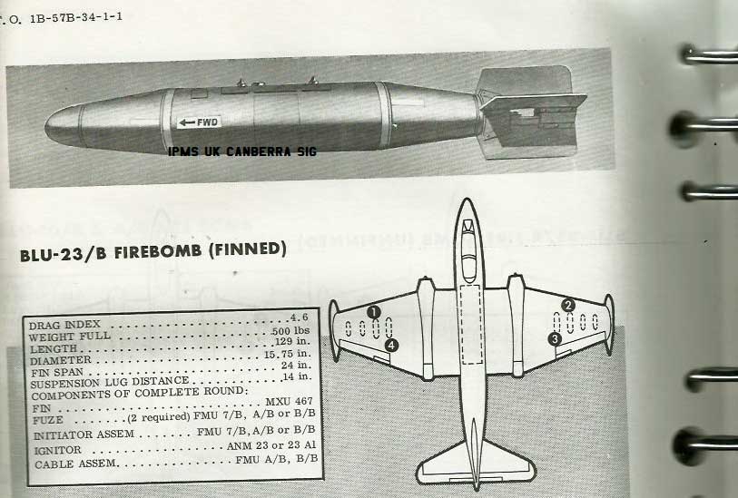 Why B-57 Canberra in BAT 3.5 carries BLU-11 napalm