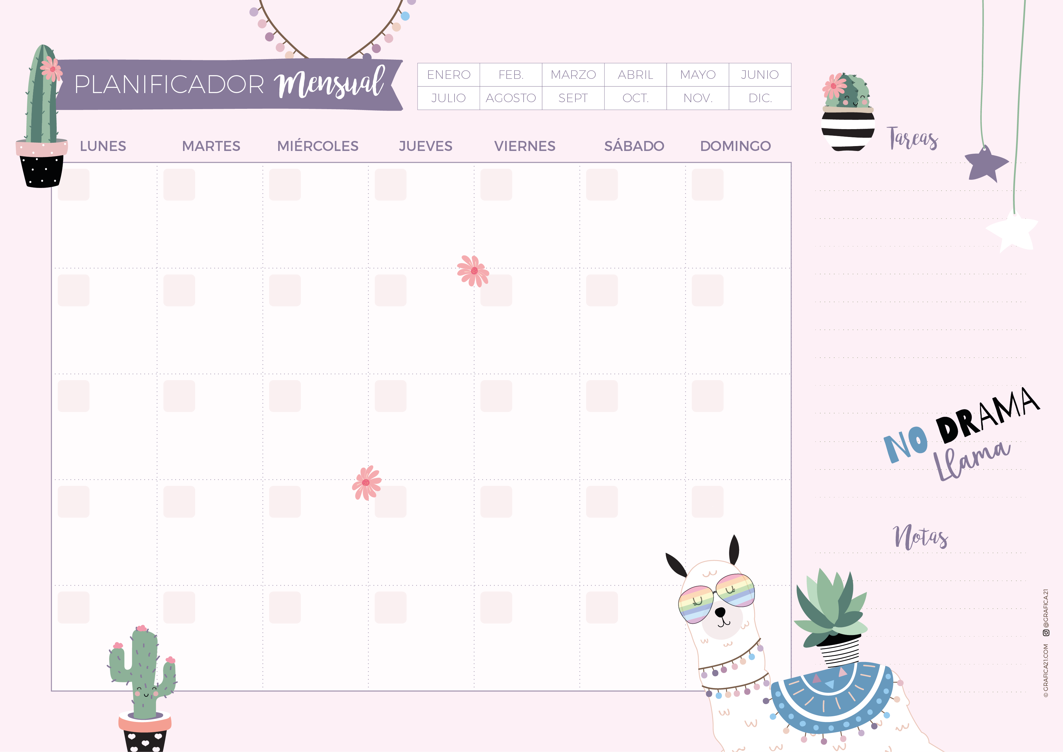 Planner Mensual Llama Grafica 21 01 — Postimages