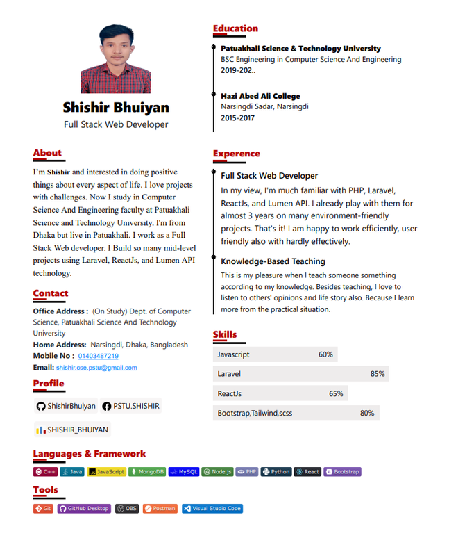 GitHub - Msb-Simplified/Resume-Builder: Resume Builder is Laravel framework-based dynamic resume ...