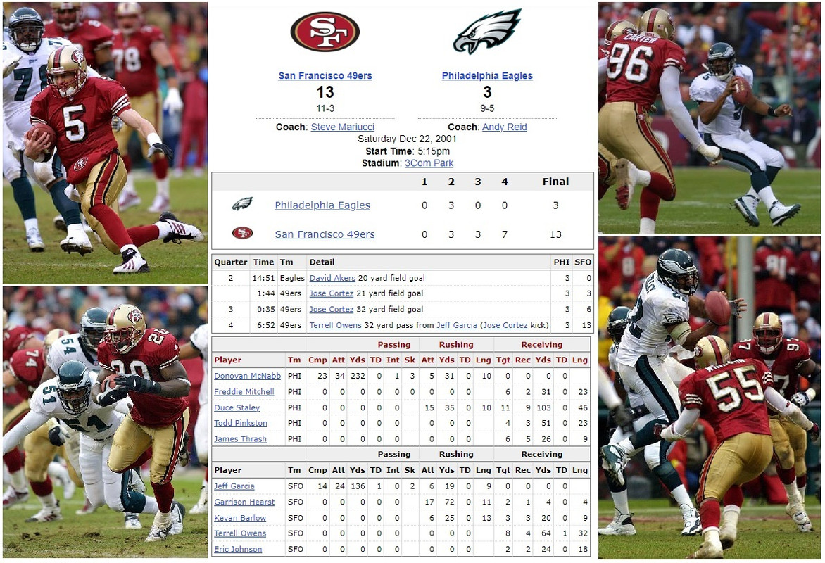 12 23 2001 49ers vs Eagles — Postimages