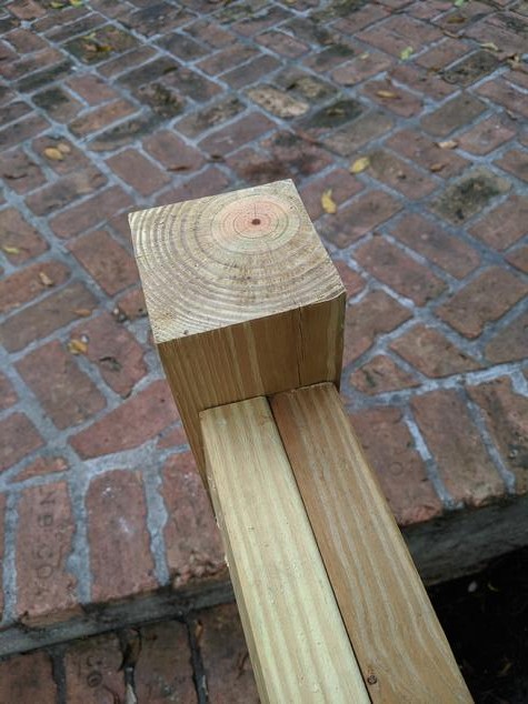 Attaching exterior railing at an angle to a post | DIY Home Improvement ...