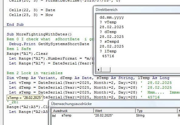 Dates confusion again. Date number format, and "Underlying cell type ...
