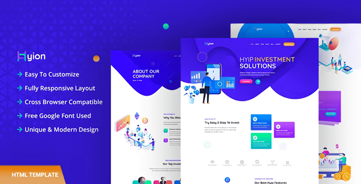 Hyion - HYIP Investment HTML Template – Bliter GPL