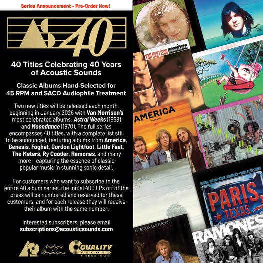 Acoustic Sounds 40th anniversary series SACD y Vinilos - Rock y Metal ...