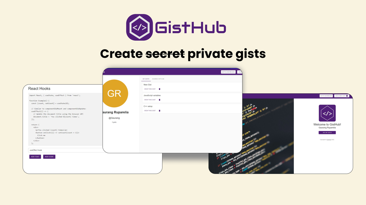 GistHub · GitHub