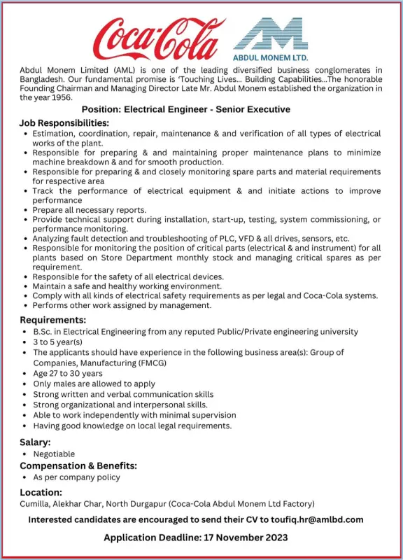 Abdul Monem Limited Job Circular 2024 | BD Govt Job