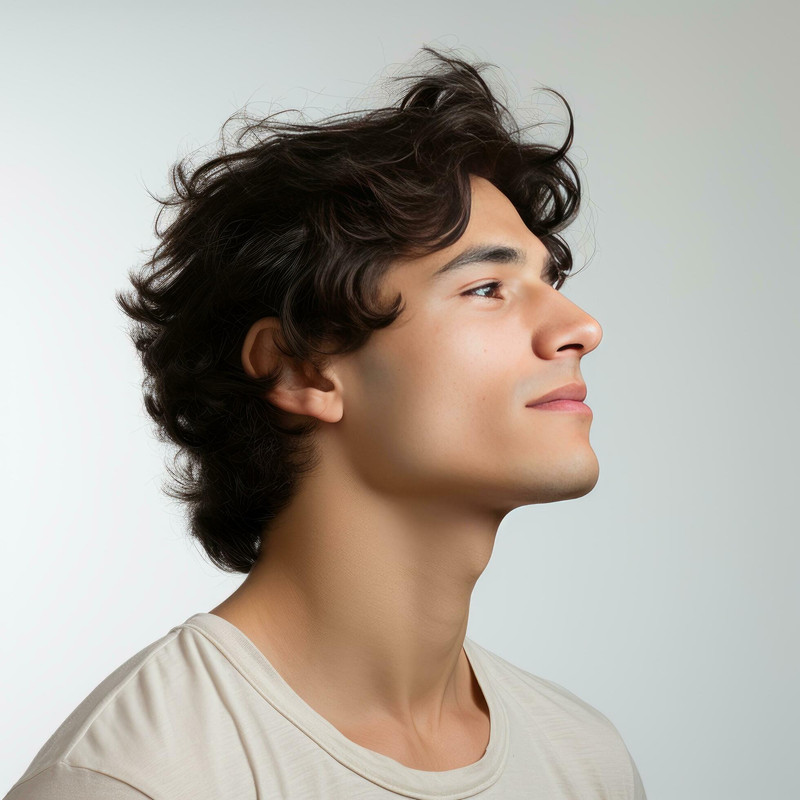 side view of a handsome young man face on white background generative ai free photo — Postimages
