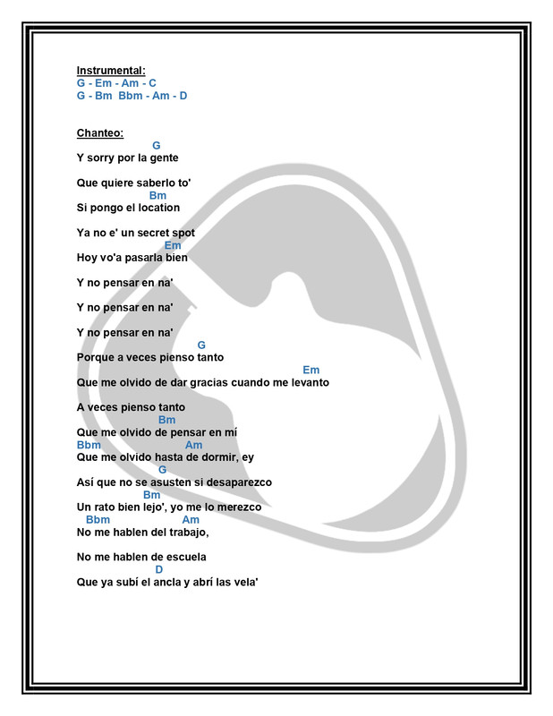 Me Fui de Vacaciones Bad Bunny Letra y Acordes by MUSICTUTORIALS page ...