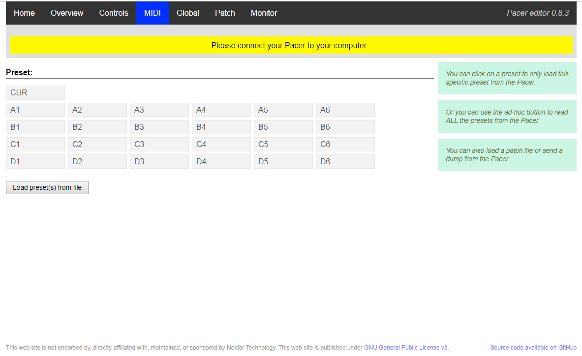 NekTar Pacer Foot Controller