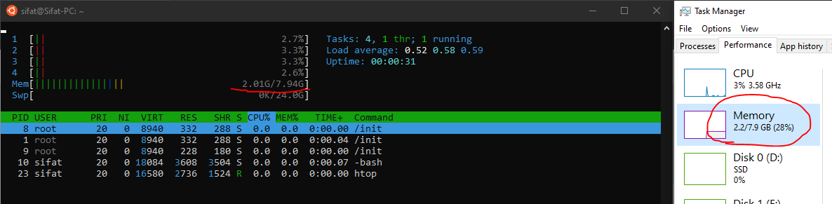 Why Task Manager shows more memory usage than HTOP? : r/linuxquestions