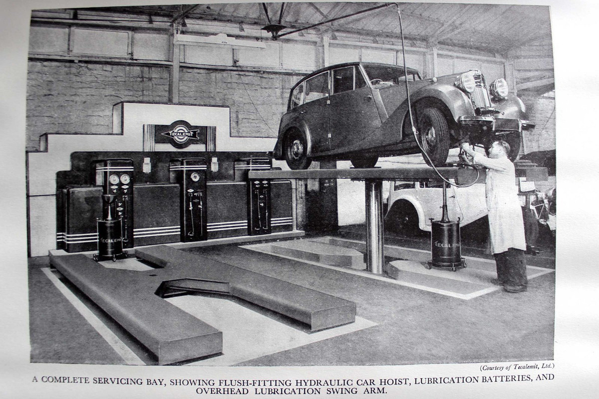 All things 1950's/60's British garages - typical workshop layouts ...