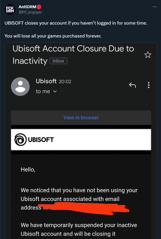 Ubisoft will delete your account and wipe all of your purchases if you ...